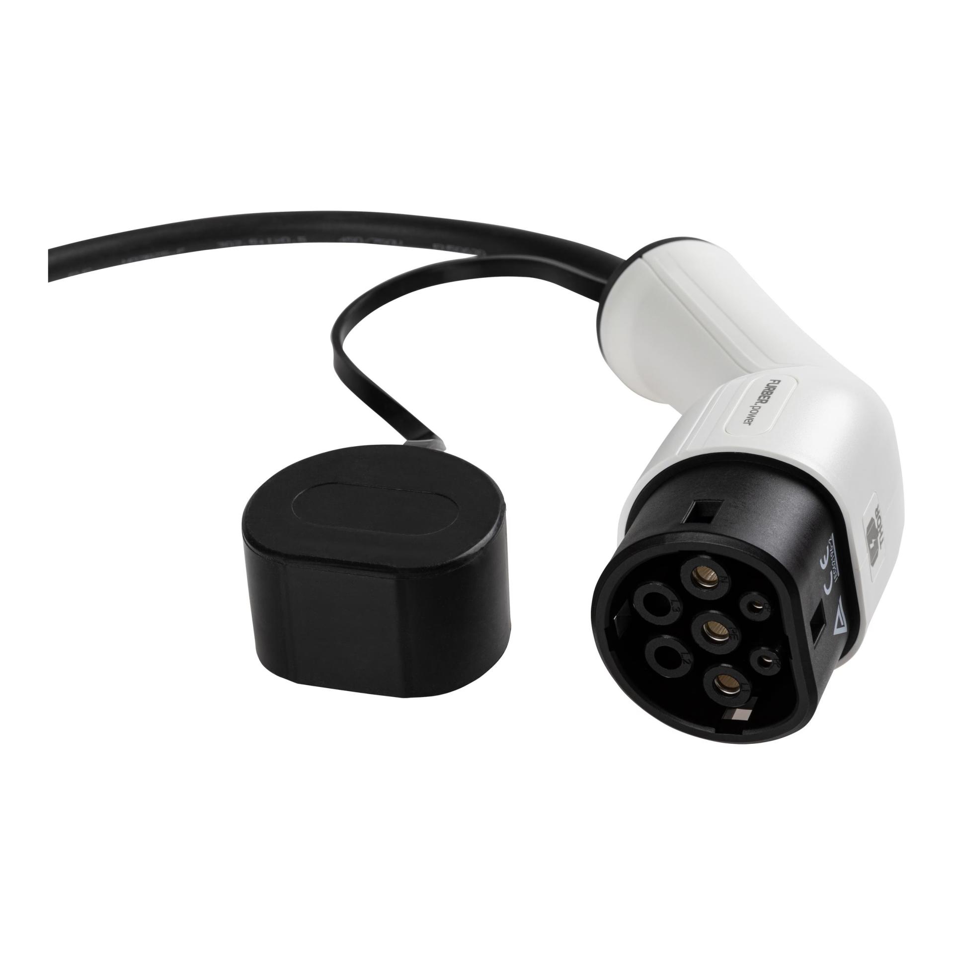 FURBER.power Charging cable THOR type 2 - Spiral cable - White/black